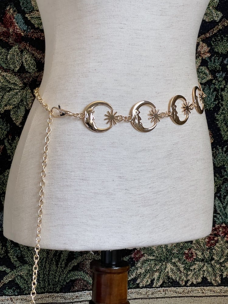 Historical Fantasy Inspired Celestial Moon and Sun Belt in Gold – Yore ...