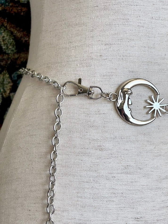 Historical Fantasy Inspired Celestial Moon and Sun Belt in Silver ...